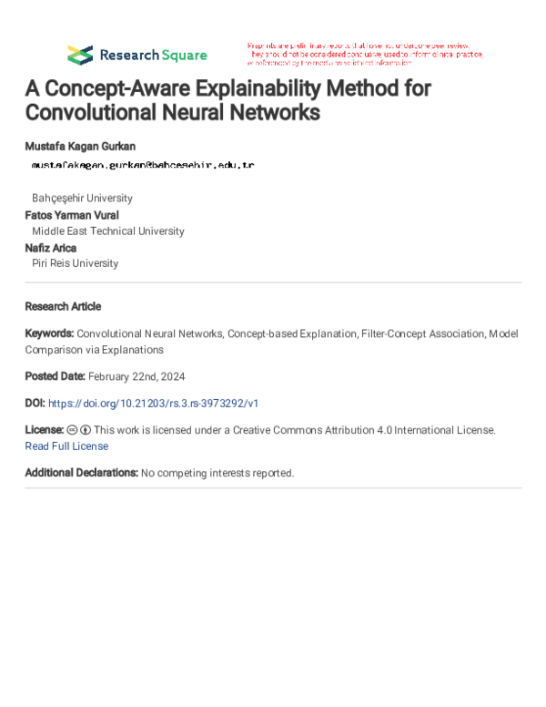 (PDF) A Concept-Aware Explainability Method for Convolutional Neural ...