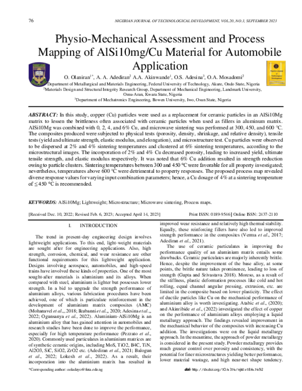 (PDF) Physio-mechanical assessment and process mapping of AlSi10mg/Cu ...