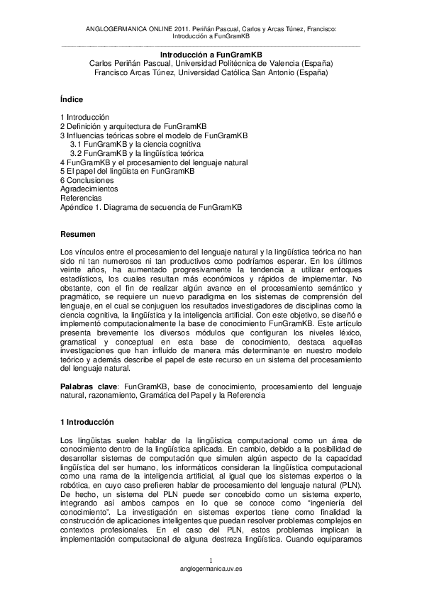 (PDF) Introducción a FunGramKB