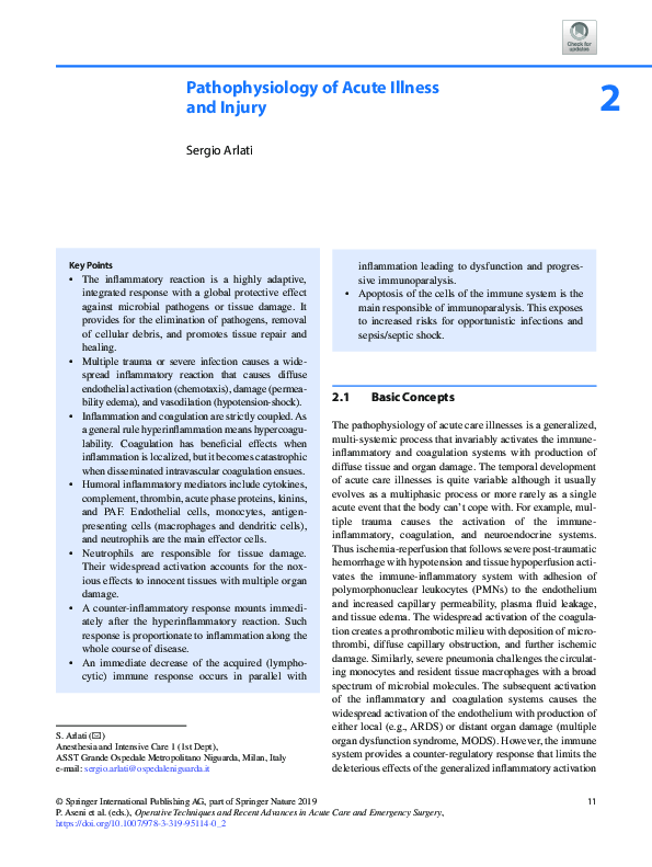 (PDF) Pathophysiology of Acute Illness and Injury