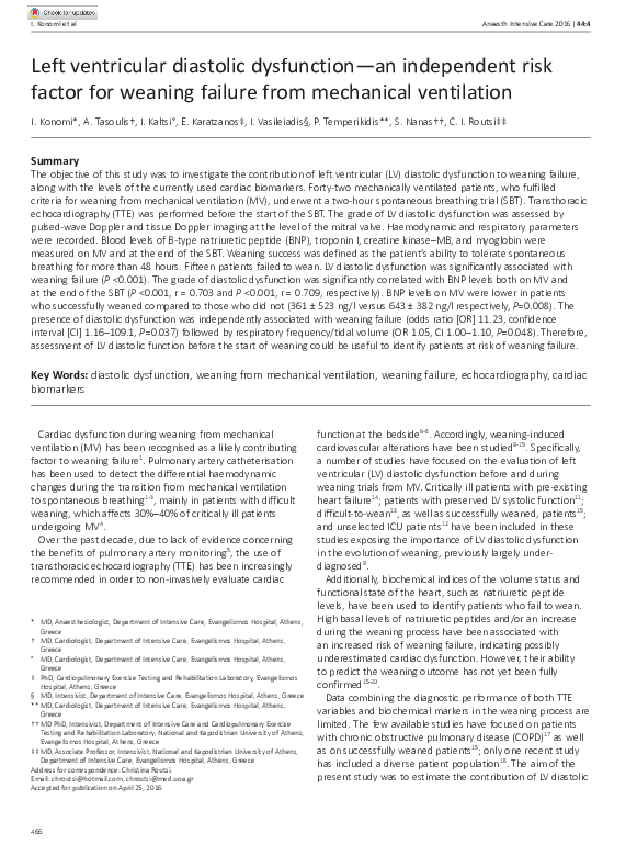 (PDF) Left Ventricular Diastolic Dysfunction—An Independent Risk Factor ...