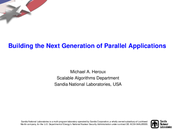 (PDF) Building the Next Generation of Parallel Applications