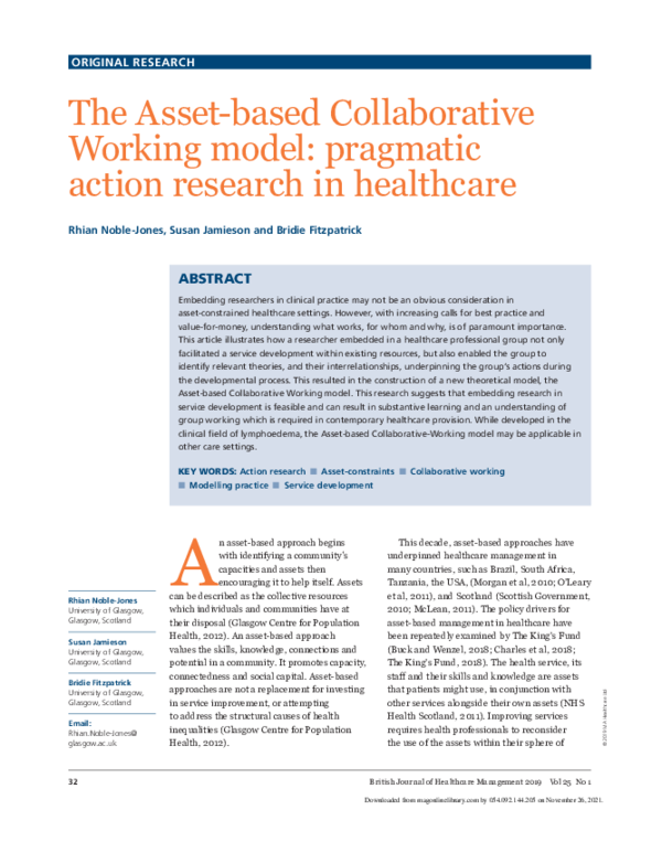 (PDF) The Asset-based Collaborative Working model: pragmatic action ...