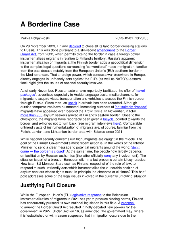 (PDF) A Borderline Case