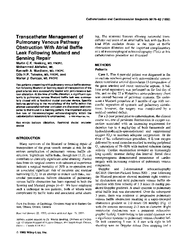 (PDF) Transcatheter management of pulmonary venous pathway obstruction ...