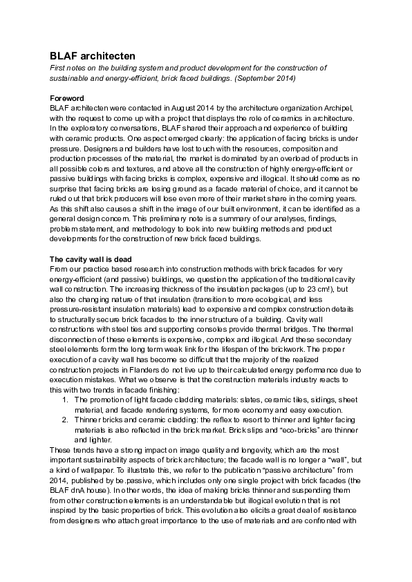 (PDF) BLAF new methods and products for the construction of brick faced buildings