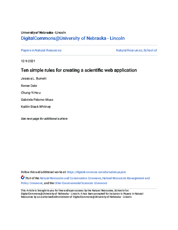 (PDF) Ten simple rules for creating a scientific web application