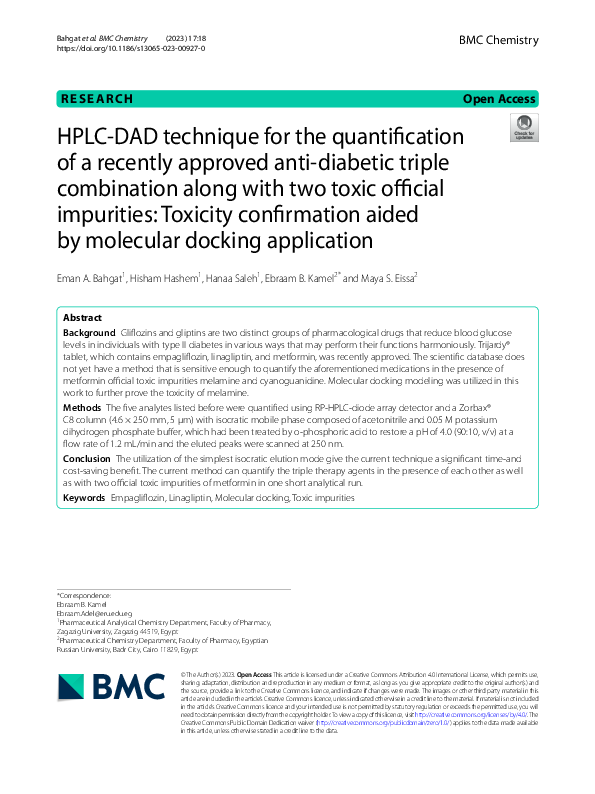 (PDF) HPLC-DAD technique for the quantification of a recently approved anti-diabetic triple ...