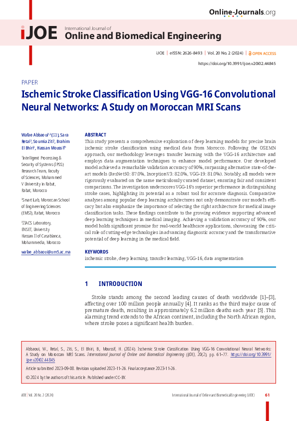 Pdf Ischemic Stroke Classification Using Vgg 16 Convolutional Neural 9722