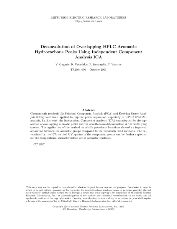 (PDF) Deconvolution of Overlapping HPLC Aromatic Hydrocarbons Peaks ...