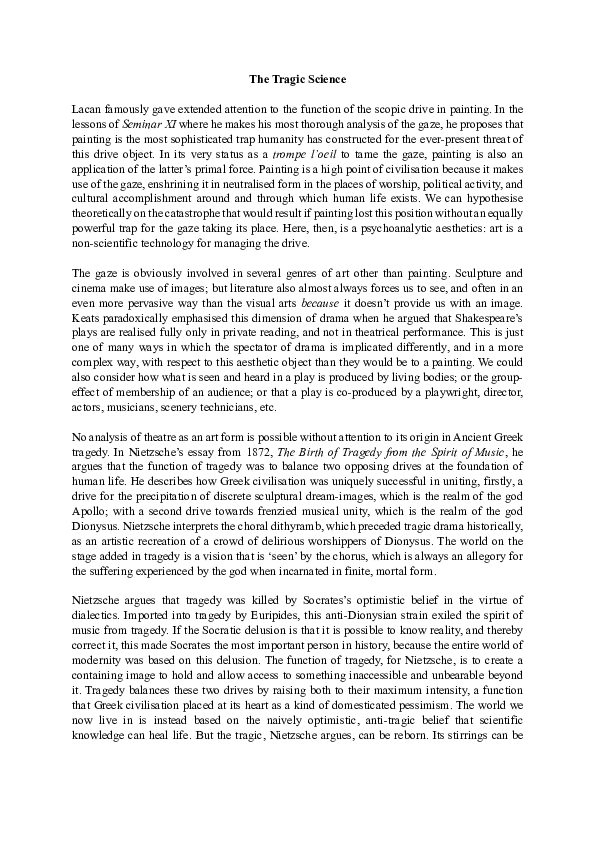 (PDF) The Tragic Science