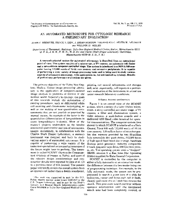(PDF) An automated microscope for cytologic research a preliminary evaluation