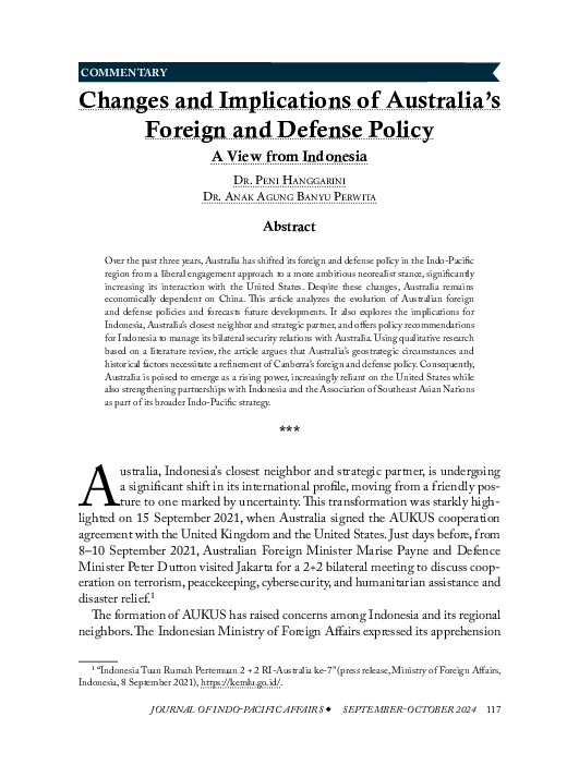 (PDF) Changes and Implications of Australia's Foreign and Defense ...