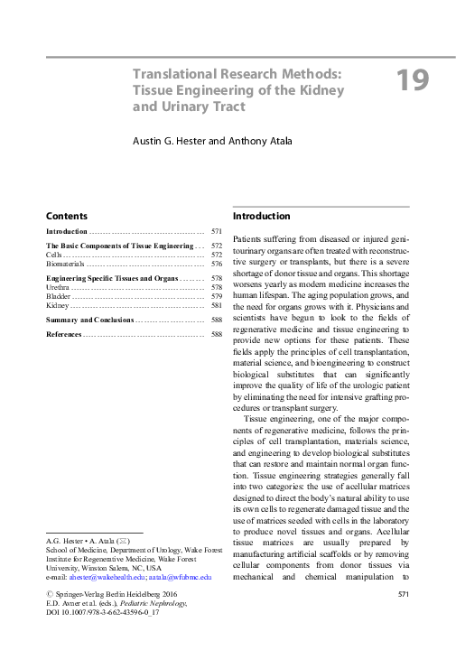 (PDF) Translational Research Methods: Tissue Engineering of the Kidney ...