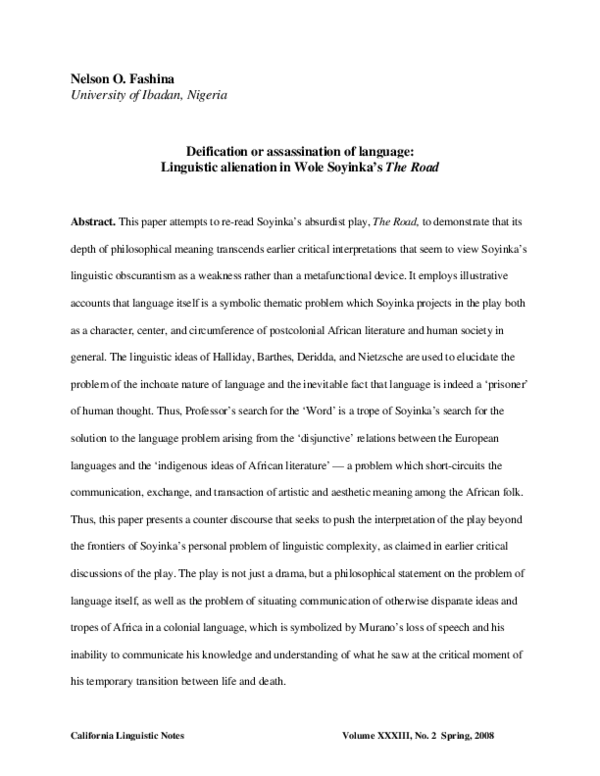 (PDF) Deification or assassination of language: Linguistic alienation ...