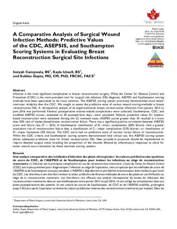 (PDF) A Comparative Analysis of Surgical Wound Infection Methods ...