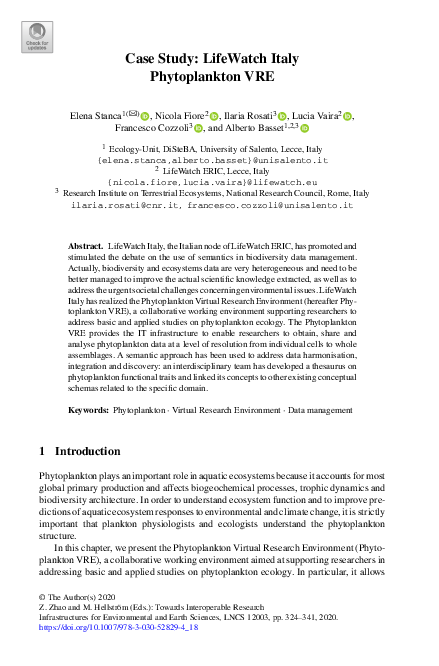 (PDF) Case Study: LifeWatch Italy Phytoplankton VRE | Ilaria ROSATI - Academia.edu
