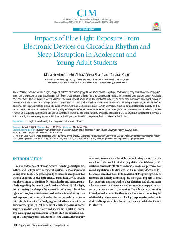 (PDF) Impacts of Blue Light Exposure From Electronic Devices on ...