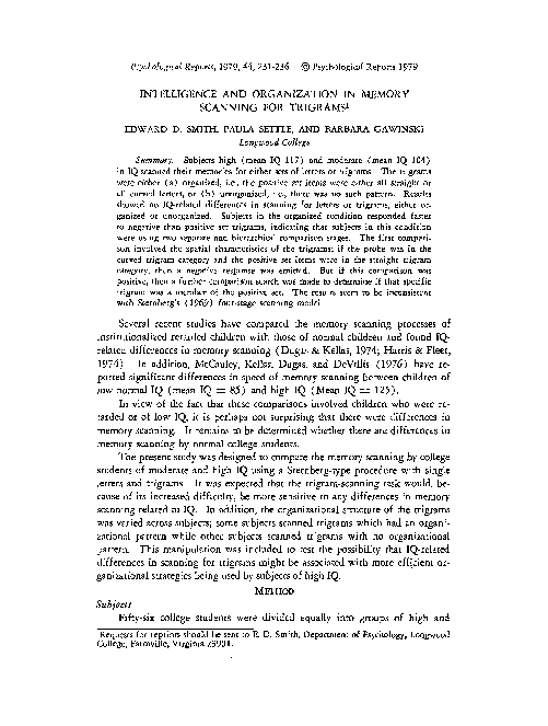 (PDF) Intelligence and Organization in Memory Scanning for Trigrams