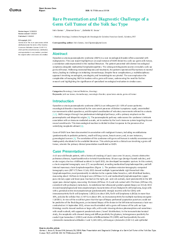 (PDF) Rare Presentation and Diagnostic Challenge of a Germ Cell Tumor ...