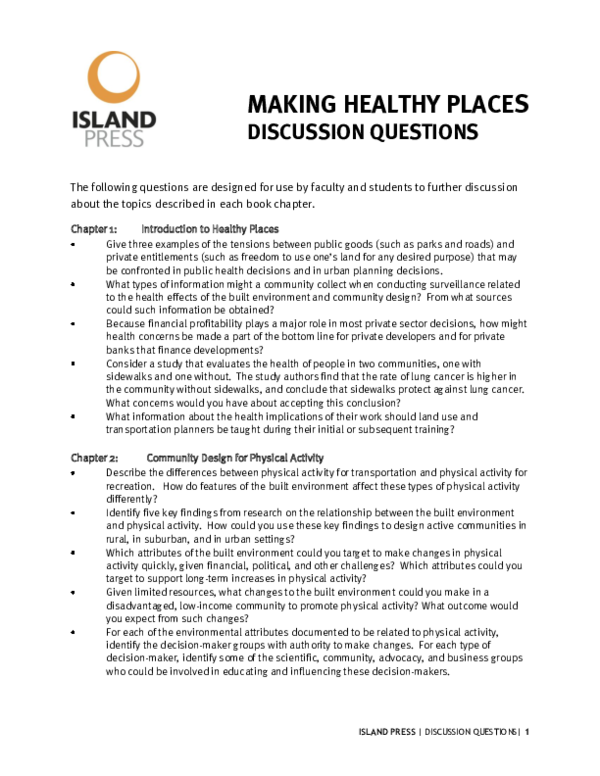 (PDF) Making Healthy Places
