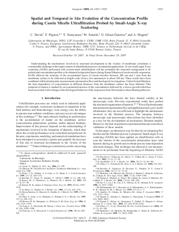 (PDF) Spatial and Temporal in Situ Evolution of the Concentration Profile during Casein Micelle ...