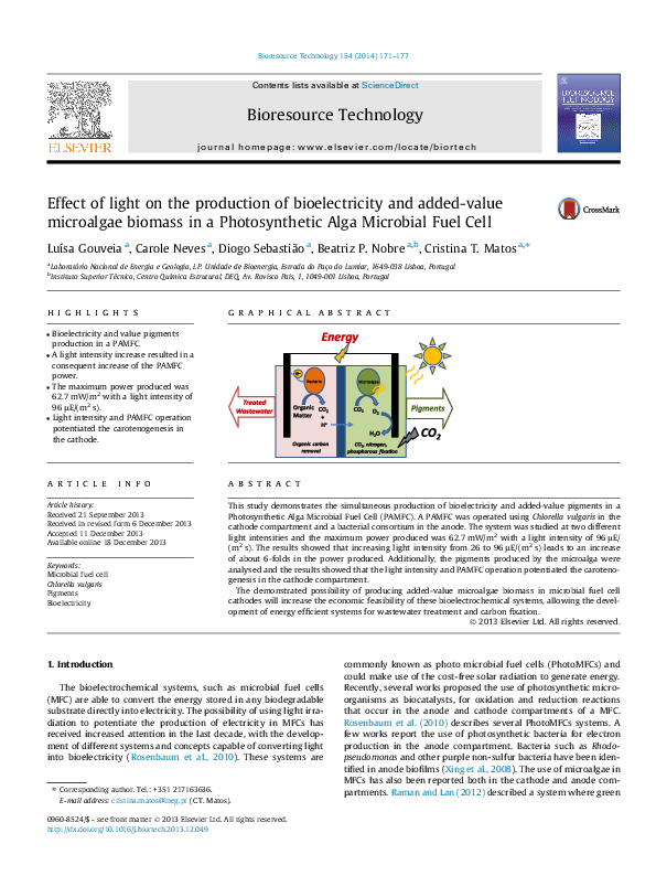 (PDF) Effect of light on the production of bioelectricity and added-value microalgae biomass in ...