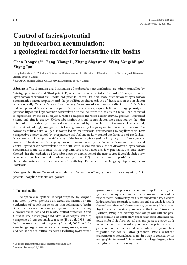 (PDF) Control of facies/potential on hydrocarbon accumulation: a ...