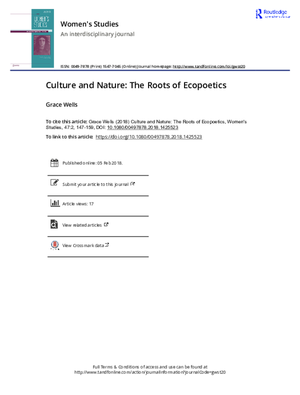 (PDF) Culture and Nature: The Roots of Ecopoetics