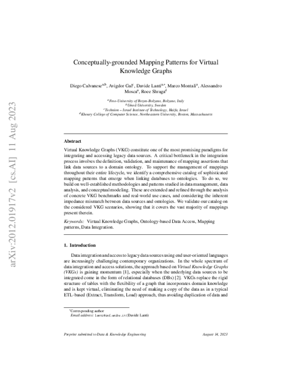 (PDF) Mapping Patterns for Virtual Knowledge Graphs | Marco Montali - Academia.edu