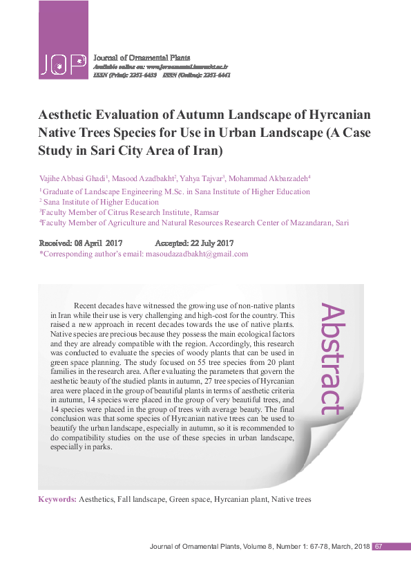 (PDF) Aesthetic Evaluation of Autumn Landscape of Hyrcanian Native ...