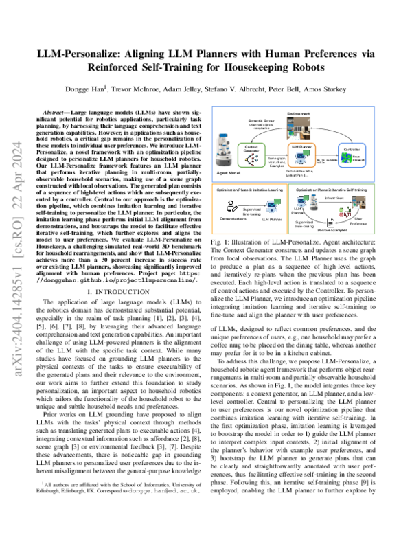 (PDF) LLM-Personalize: Aligning LLM Planners with Human Preferences via Reinforced Self-Training ...