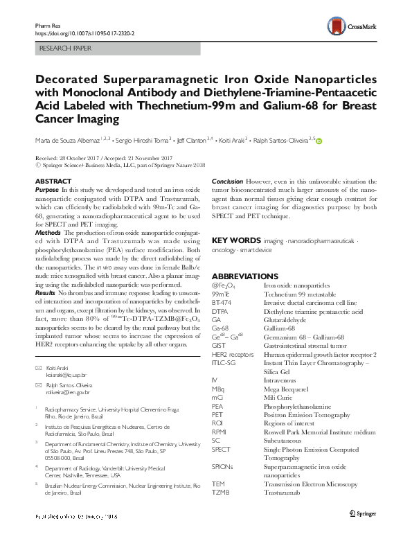 (PDF) Decorated Superparamagnetic Iron Oxide Nanoparticles with ...