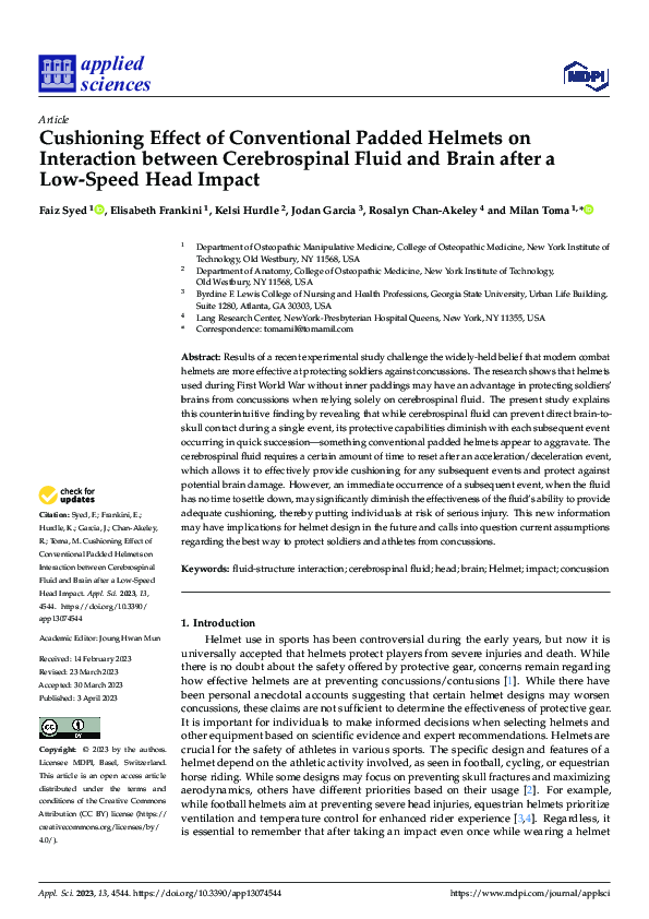 (PDF) Cushioning Effect of Conventional Padded Helmets on Interaction ...