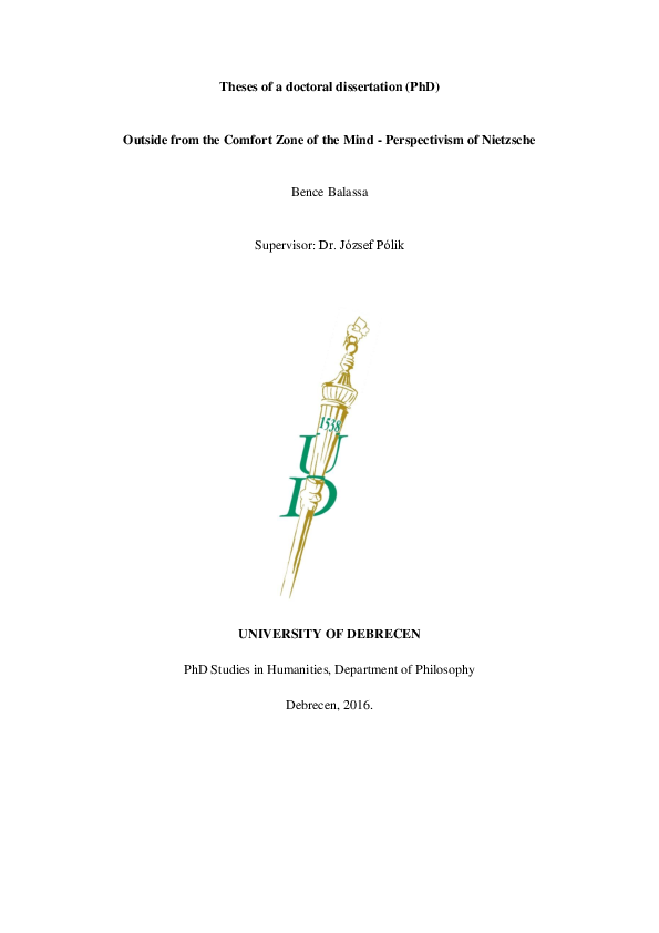 (PDF) Theses of a doctoral dissertation (PhD) Outside from the Comfort Zone of the Mind ...