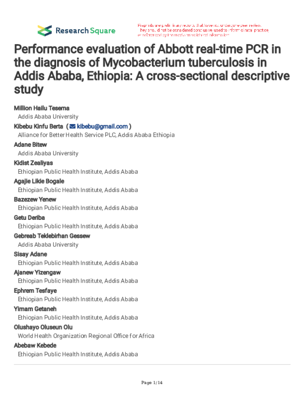 (PDF) Performance evaluation of Abbott real-time PCR in the diagnosis ...