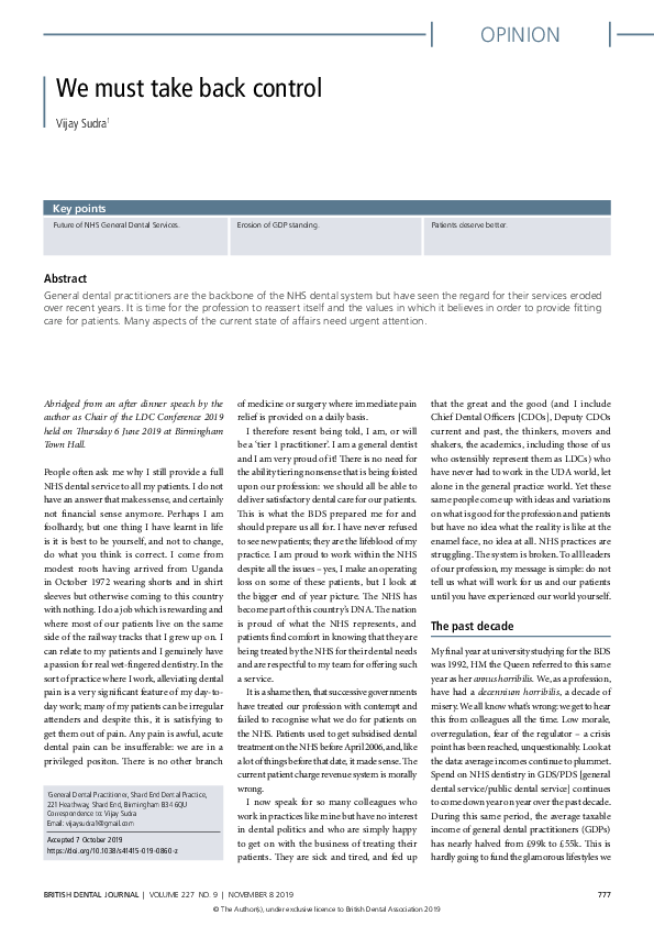 (PDF) We must take back control