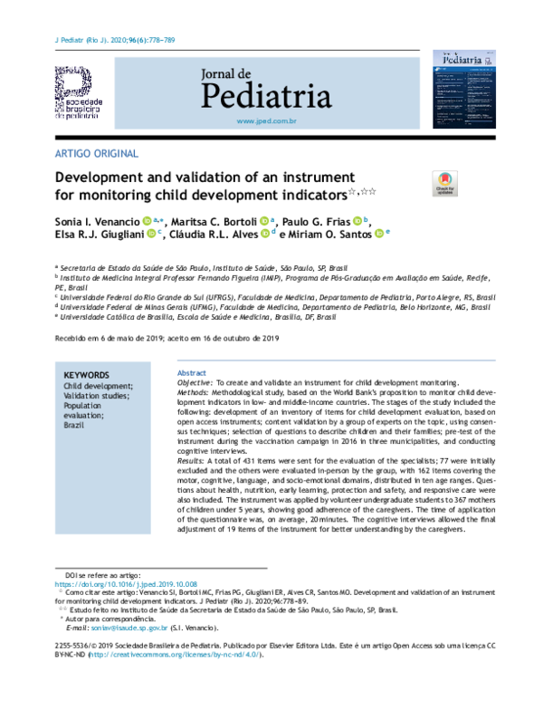 (PDF) Development and validation of an instrument for monitoring child ...