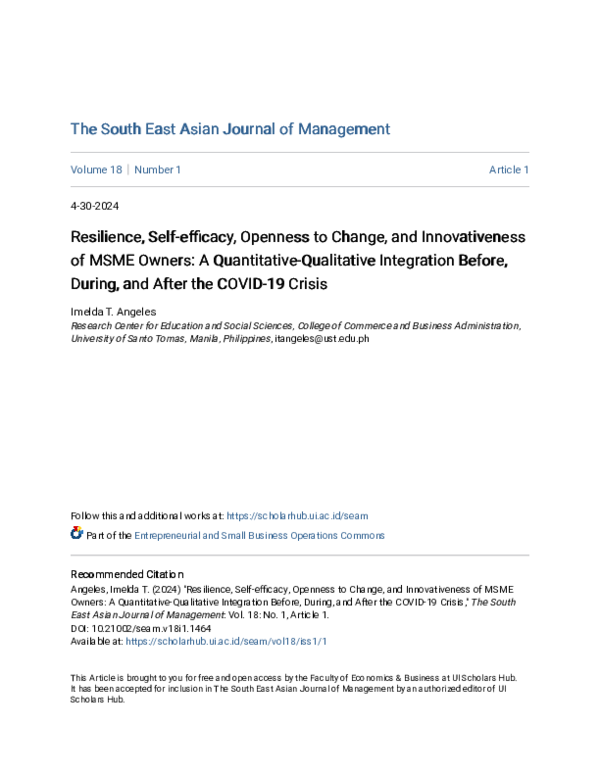 (PDF) Resilience, Self-efficacy, Openness to Change, and Innovativeness ...