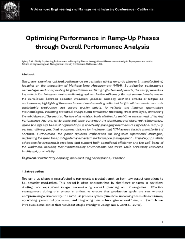 (PDF) Optimizing Performance in Ramp-Up Phases through Overall ...