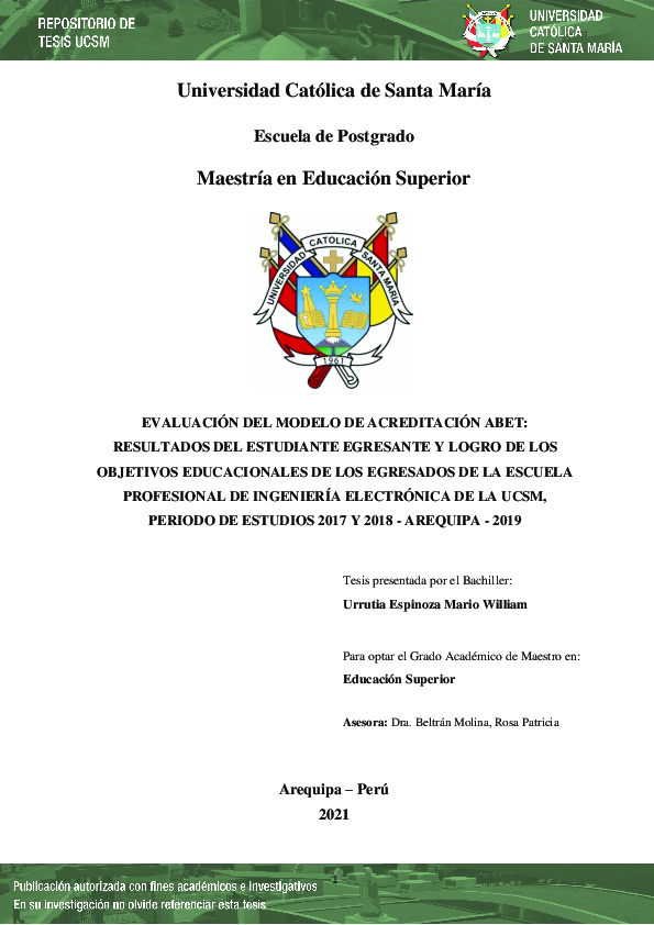 (PDF) Evaluación Del Modelo De Acreditación Abet: Resultados Del ...