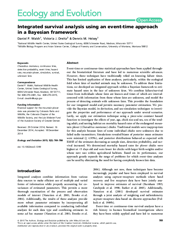 (PDF) Integrated survival analysis using an event-time approach in a Bayesian framework