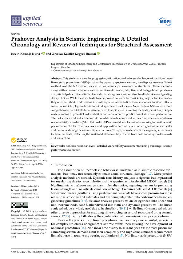 (PDF) Pushover Analysis in Seismic Engineering: A Detailed Chronology and Review of Techniques ...