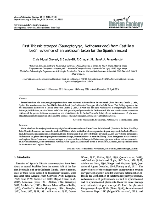 (PDF) First Triassic tetrapod (Sauropterygia, Nothosauridae) from ...