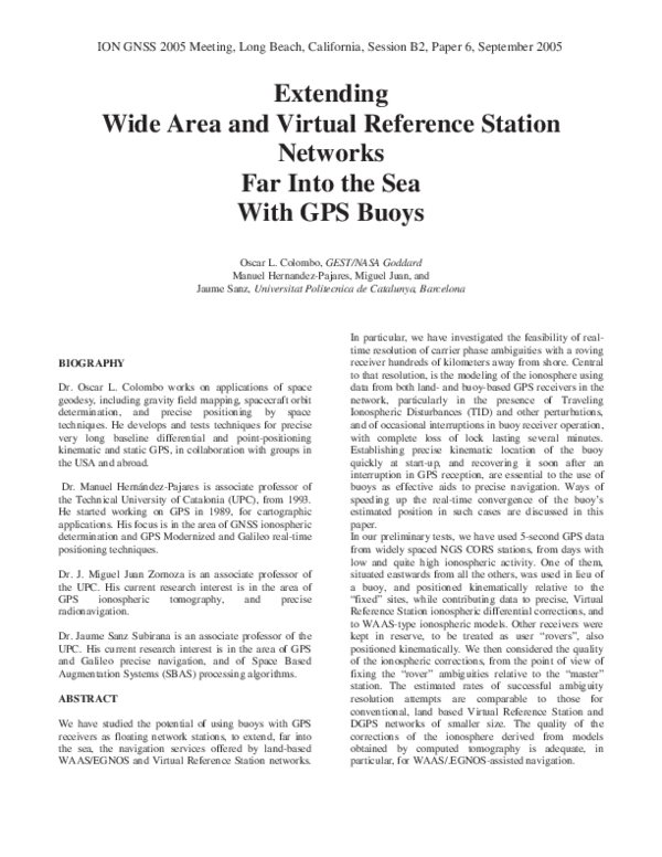 (PDF) Extending Wide Area and Virtual reference station Networks far ...