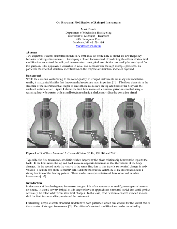 (PDF) Structural modification of stringed instruments | Mark French - Academia.edu