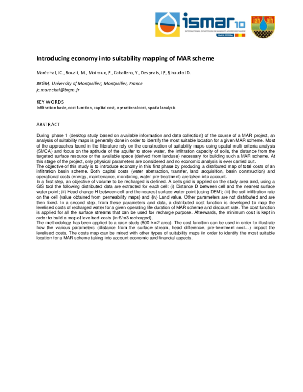 (PDF) Introducing economy into suitability mapping of MAR scheme