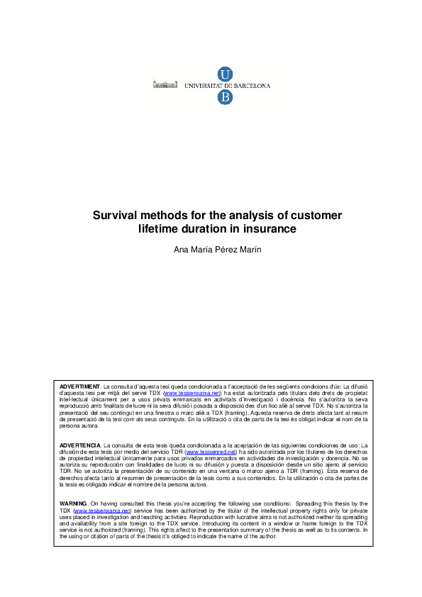 (PDF) Survival methods for the analysis of customer lifetime duration ...