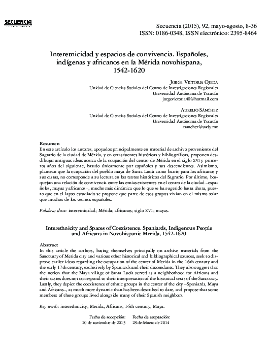 (PDF) Interetnicidad y espacios de convivencia. Españoles, indígenas y ...