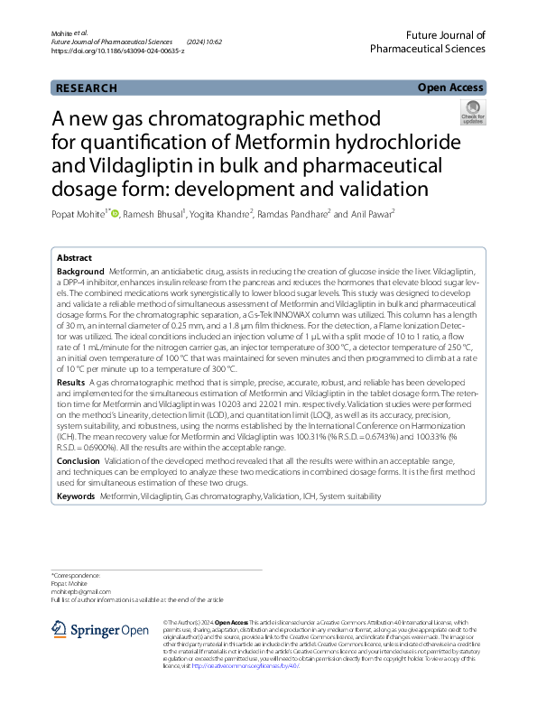 Pdf A New Gas Chromatographic Method For Quantification Of Metformin Hydrochloride And